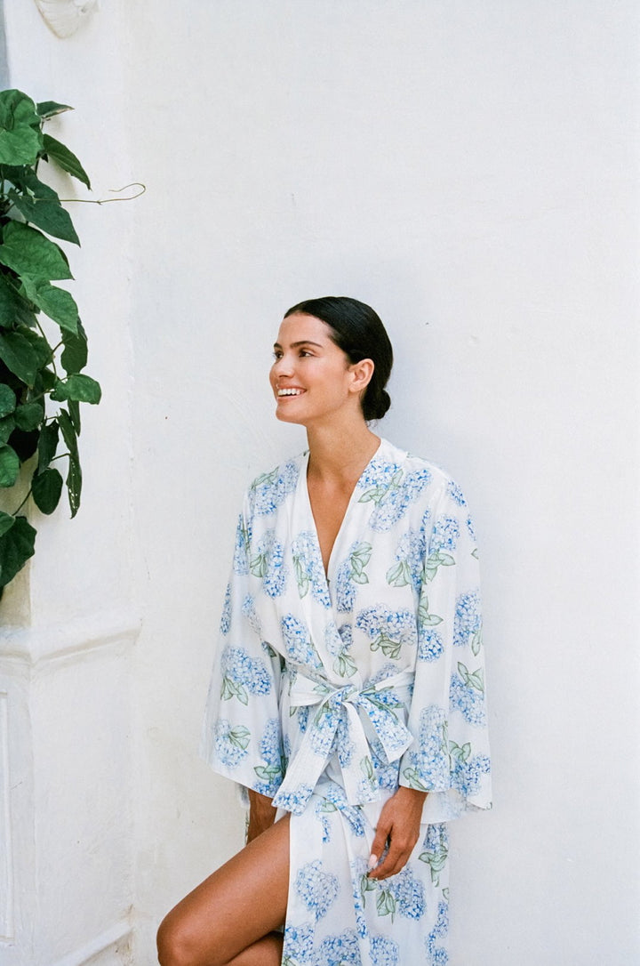 Alice Kimono Robe - Long - Hydrangea Blue – Piyama USD