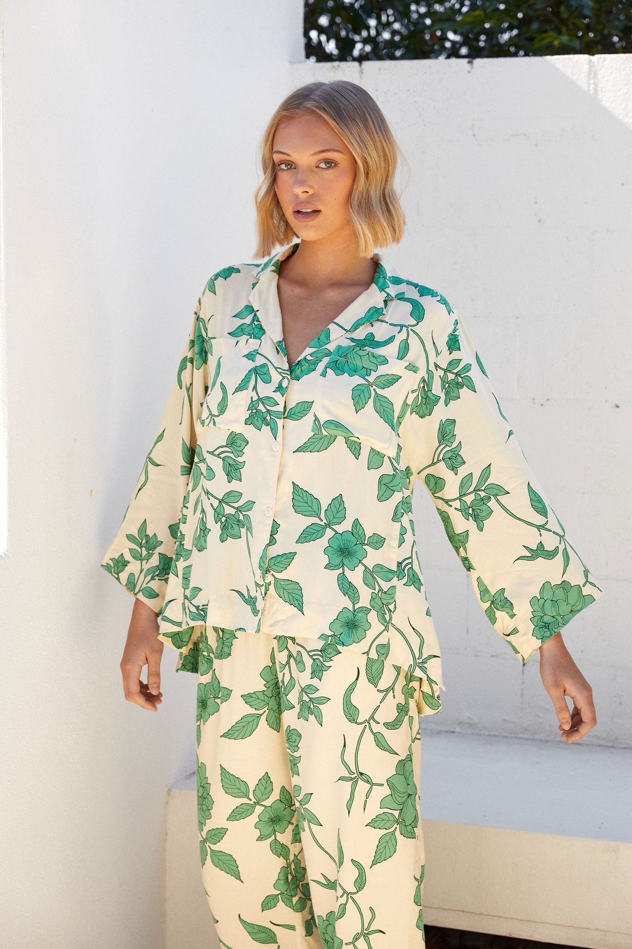 Peta Sleep Set - Long - Twill - Romantic Floral – Piyama USD