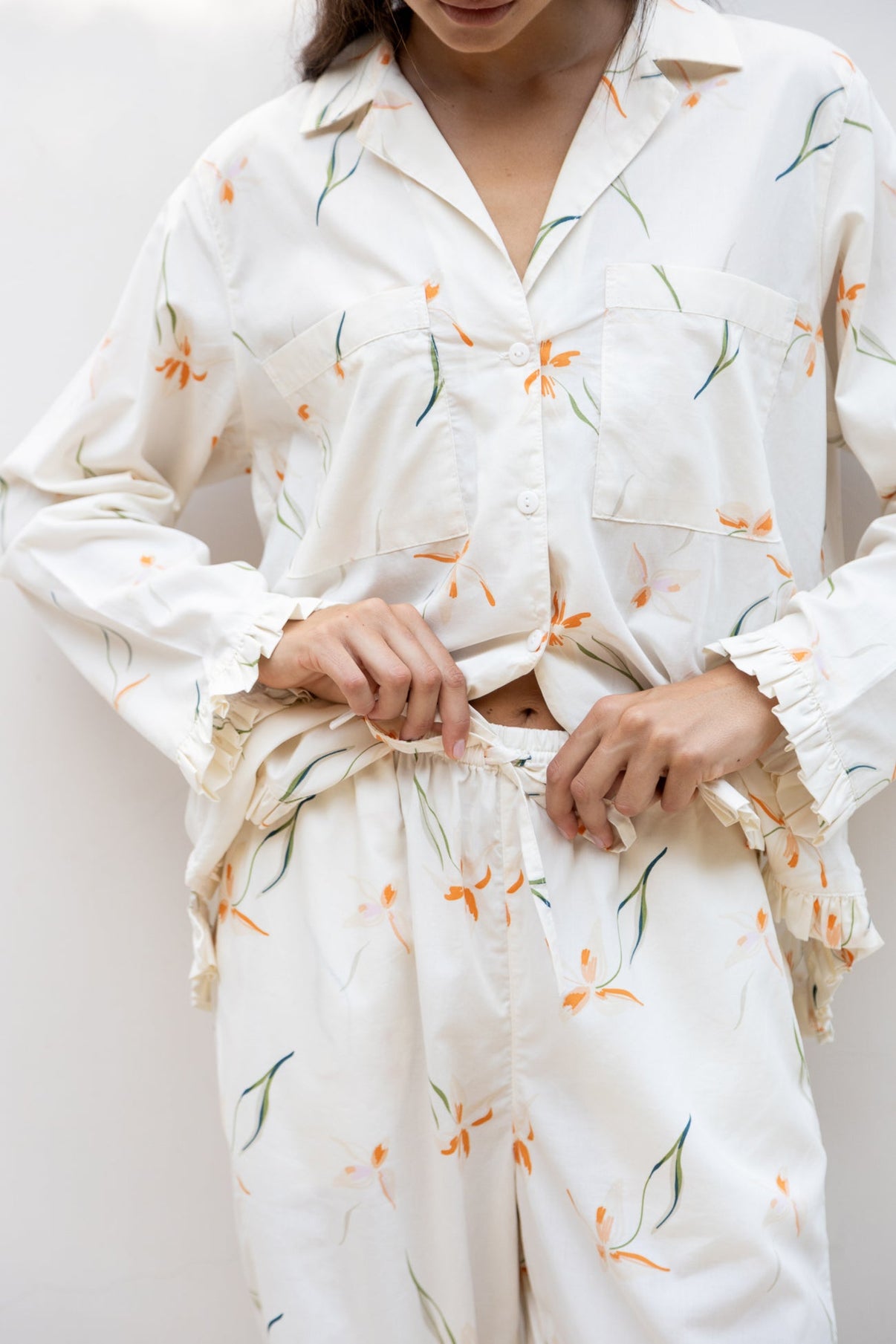 Felicity Frill Set - Long - Cotton Modal - Lily – Piyama USD