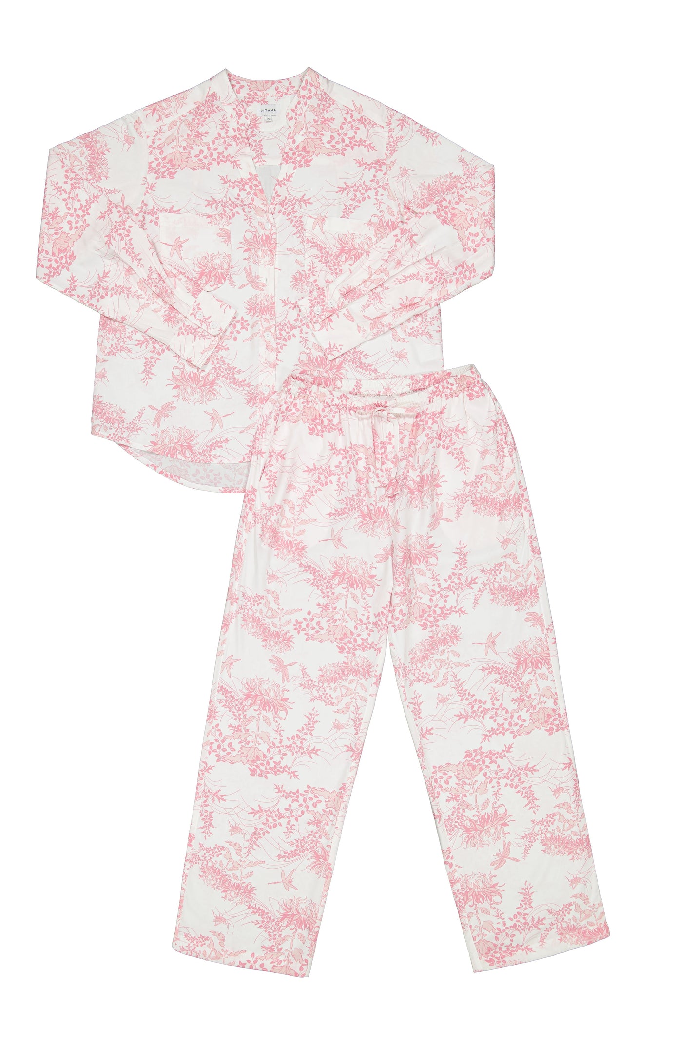 Maggie Pyjama Set - Long - Summer Toile - Pink – Piyama USD