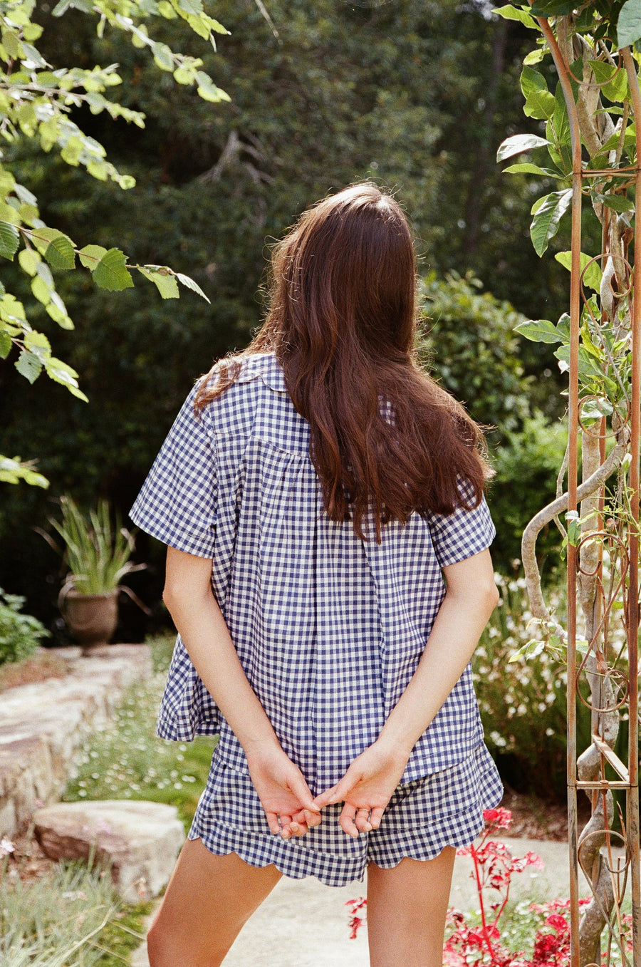 Penelope Sleep Set - Gingham - Navy – Piyama USD